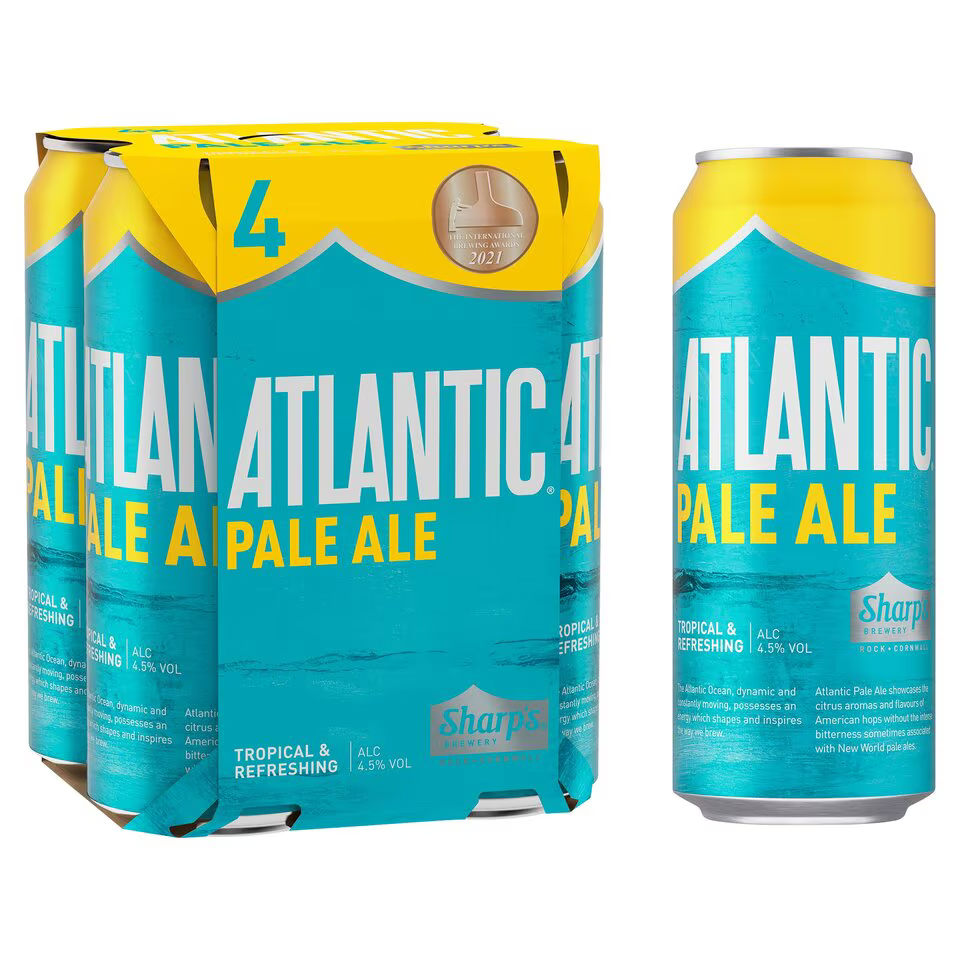 Sharp's Atlantic Pale Ale Beer Can 500ml - 4 Pack – Union Jack's Alcohol
